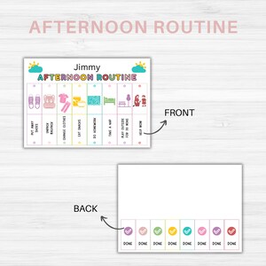 Kids Flip Routine Chart Editable Schedule for Kids Chore Chart Morning ...