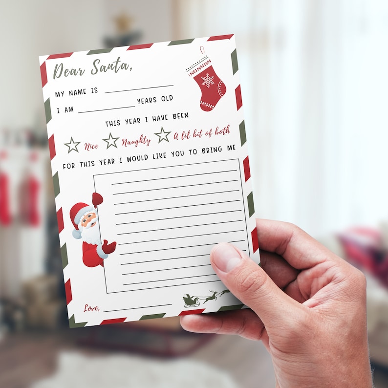 Letter to Santa Christmas Letter Dear Santa Printable Letter to Santa ...