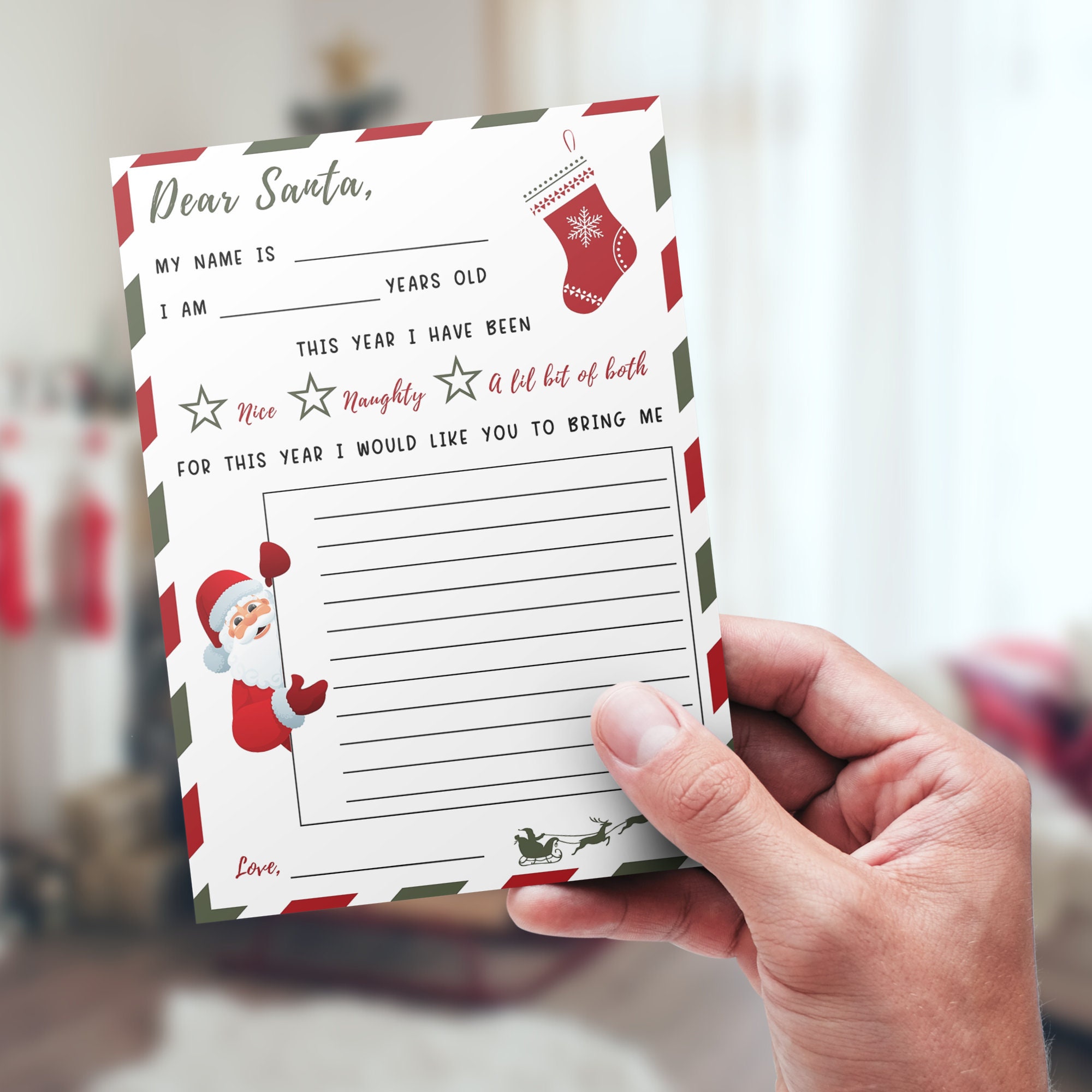 Letter to Santa Christmas Letter Dear Santa Printable Letter to Santa ...