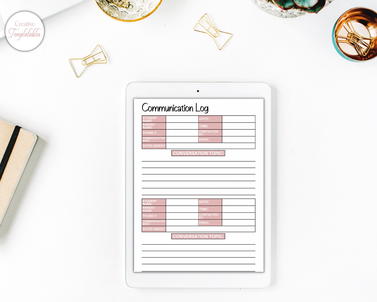 Teacher Communication Log Printable Teacher Log Communication Tracker ...