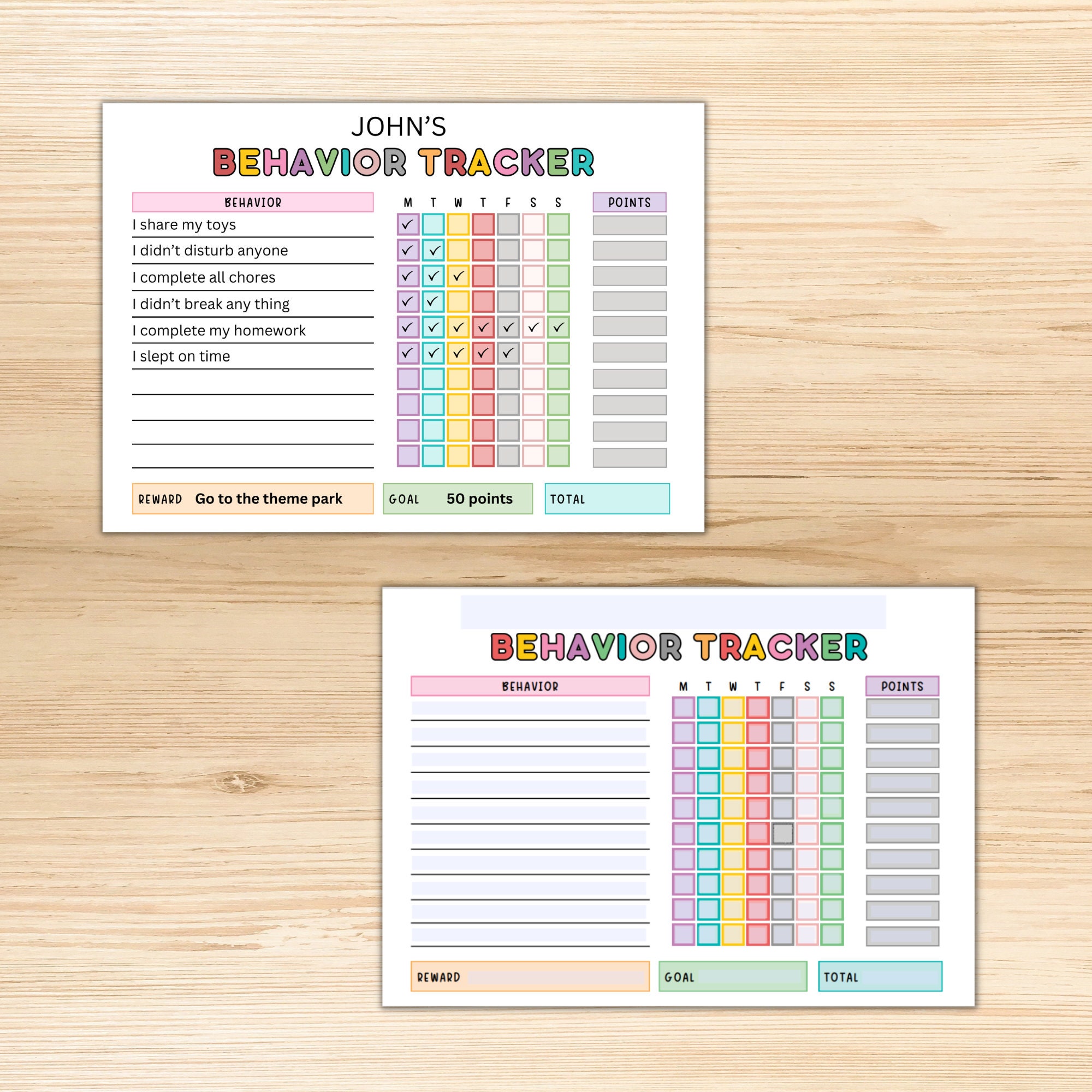 Behavior Reward Chart for Kids Good Behavior Tracking - Etsy