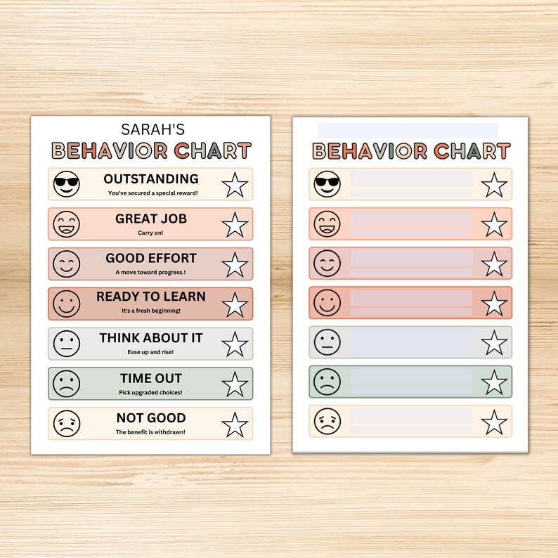 Behavior Reward Chart for Kids Good Behavior Tracking Children Behavior ...