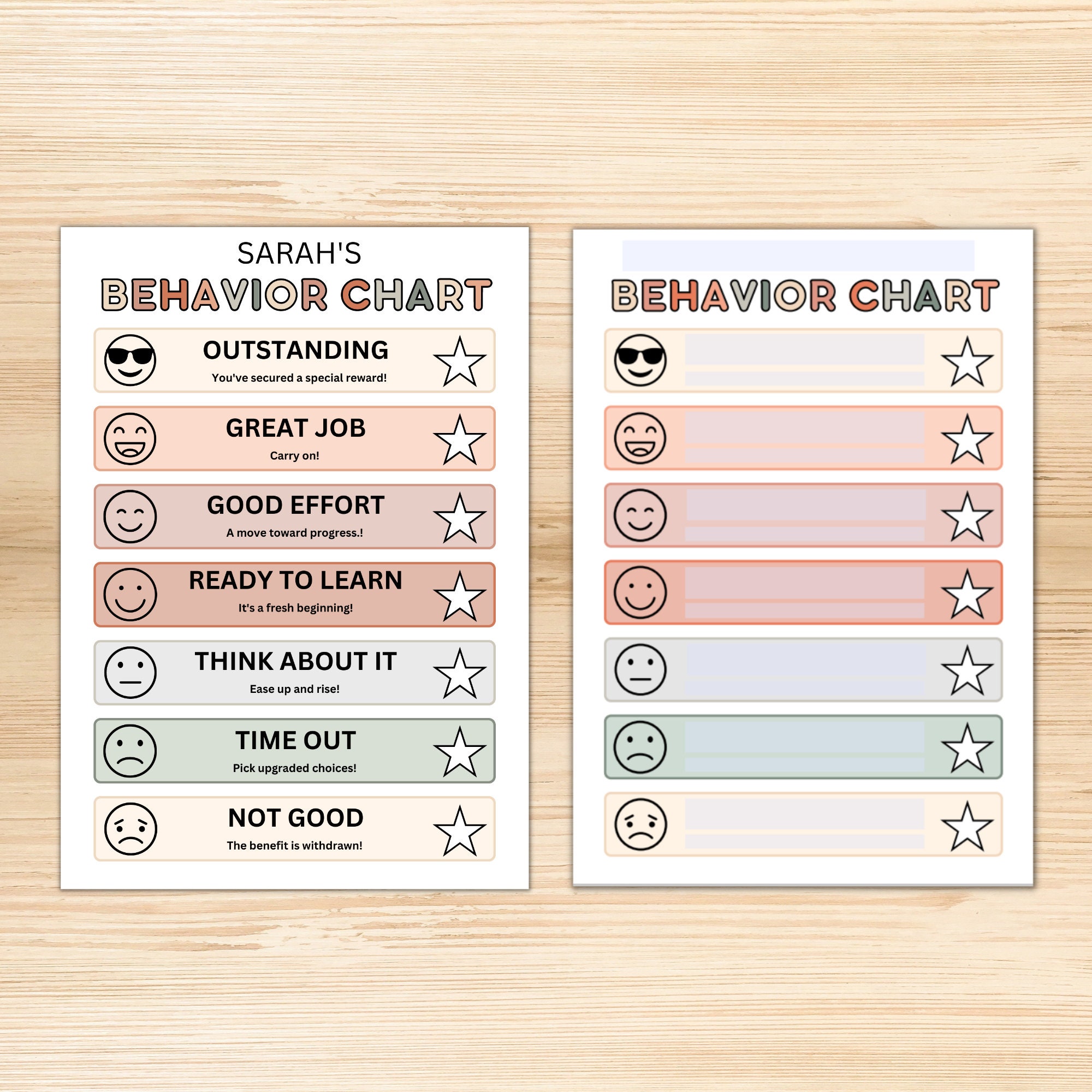Behavior Reward Chart for Kids Good Behavior Tracking Children Behavior ...