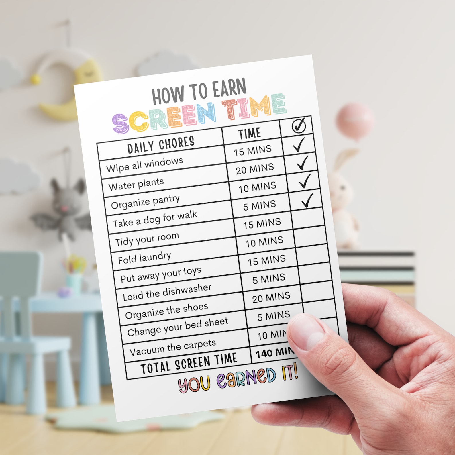 How to Earn Screen Time With Screen Bucks | Editable Allowance Chore ...