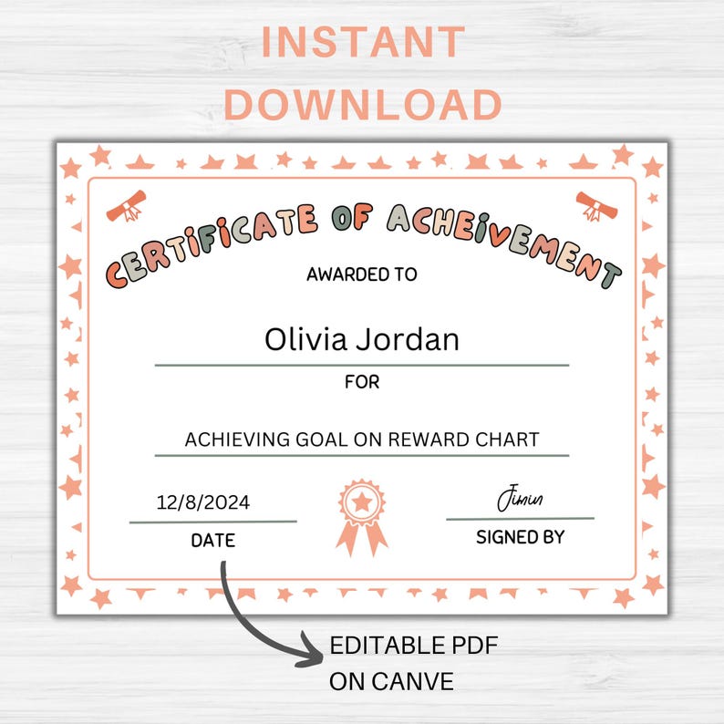Kids Reward Certificate and Chart Good Behavior Tracking Kids Behavior ...