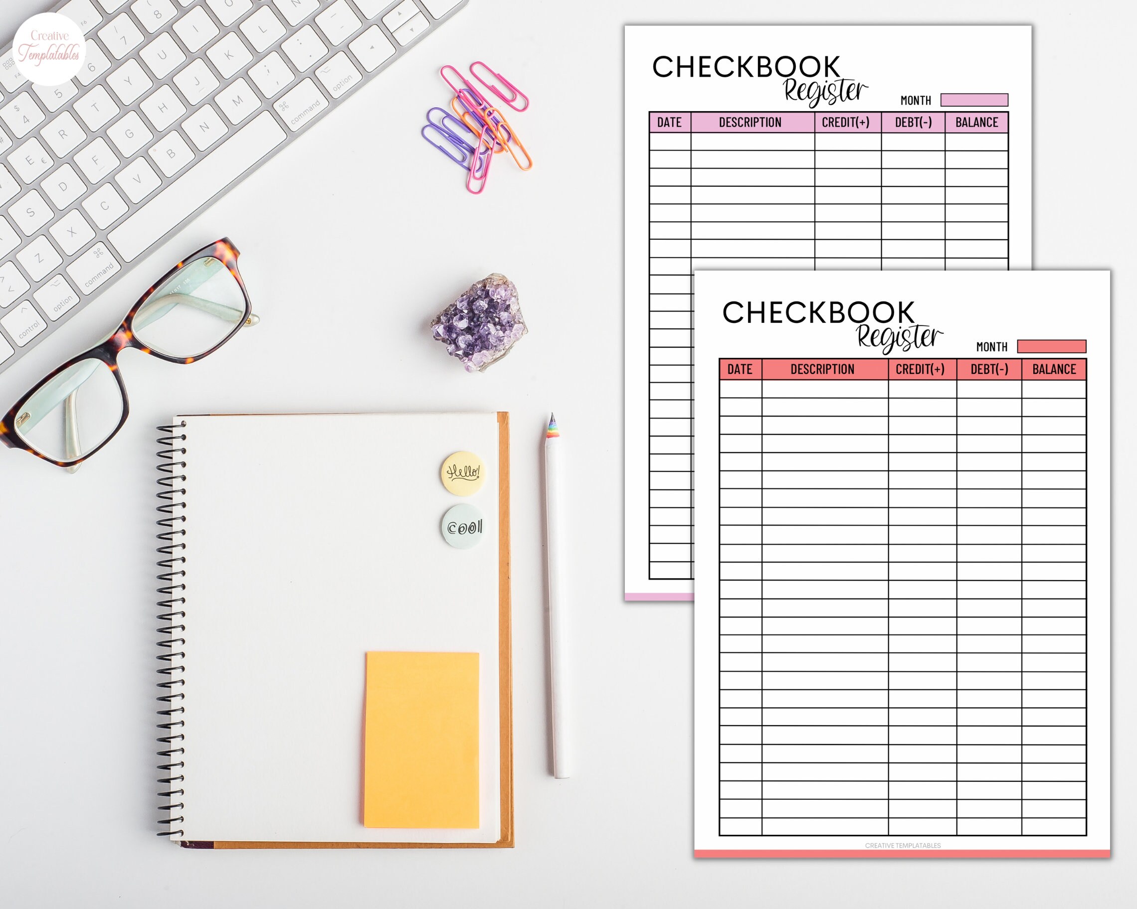 Checkbook Register Printable Check Transaction Tracker Checkbook Log ...
