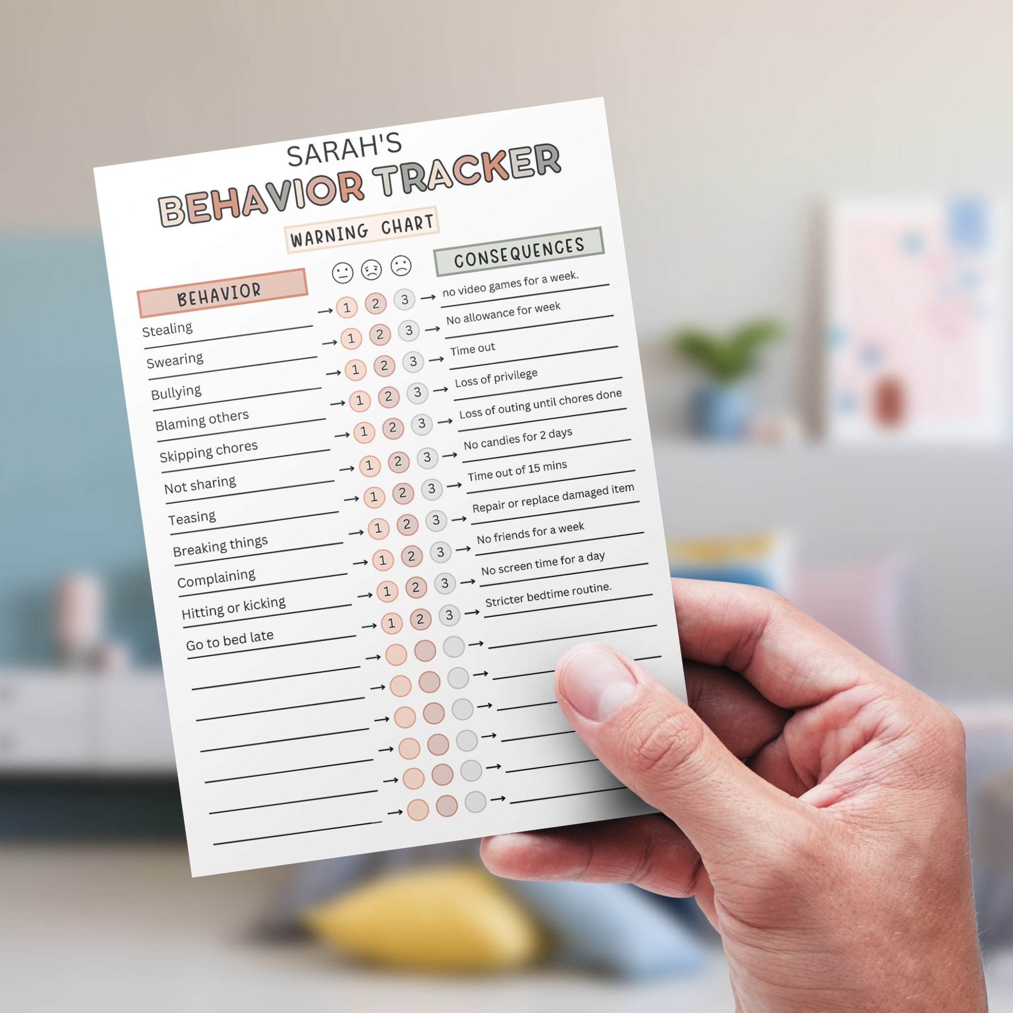 Behavior Reward Chart for Kids Good Behavior Tracking - Etsy
