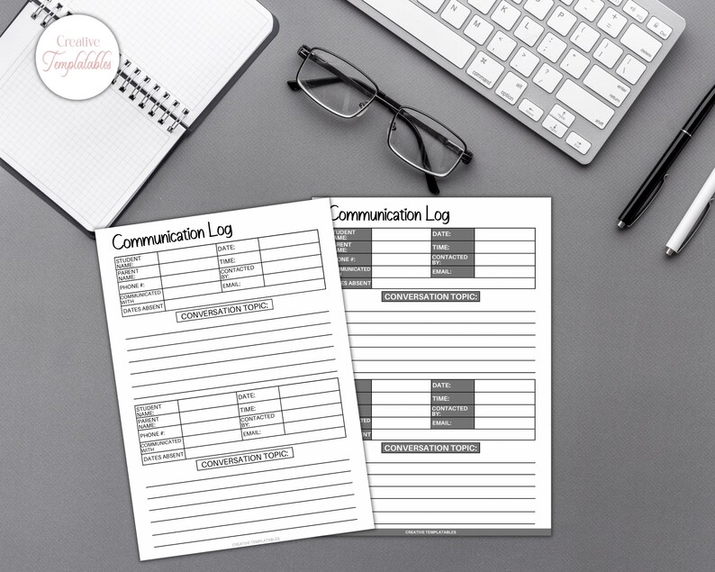 Teacher Communication Log Printable Teacher Log Communication Tracker ...