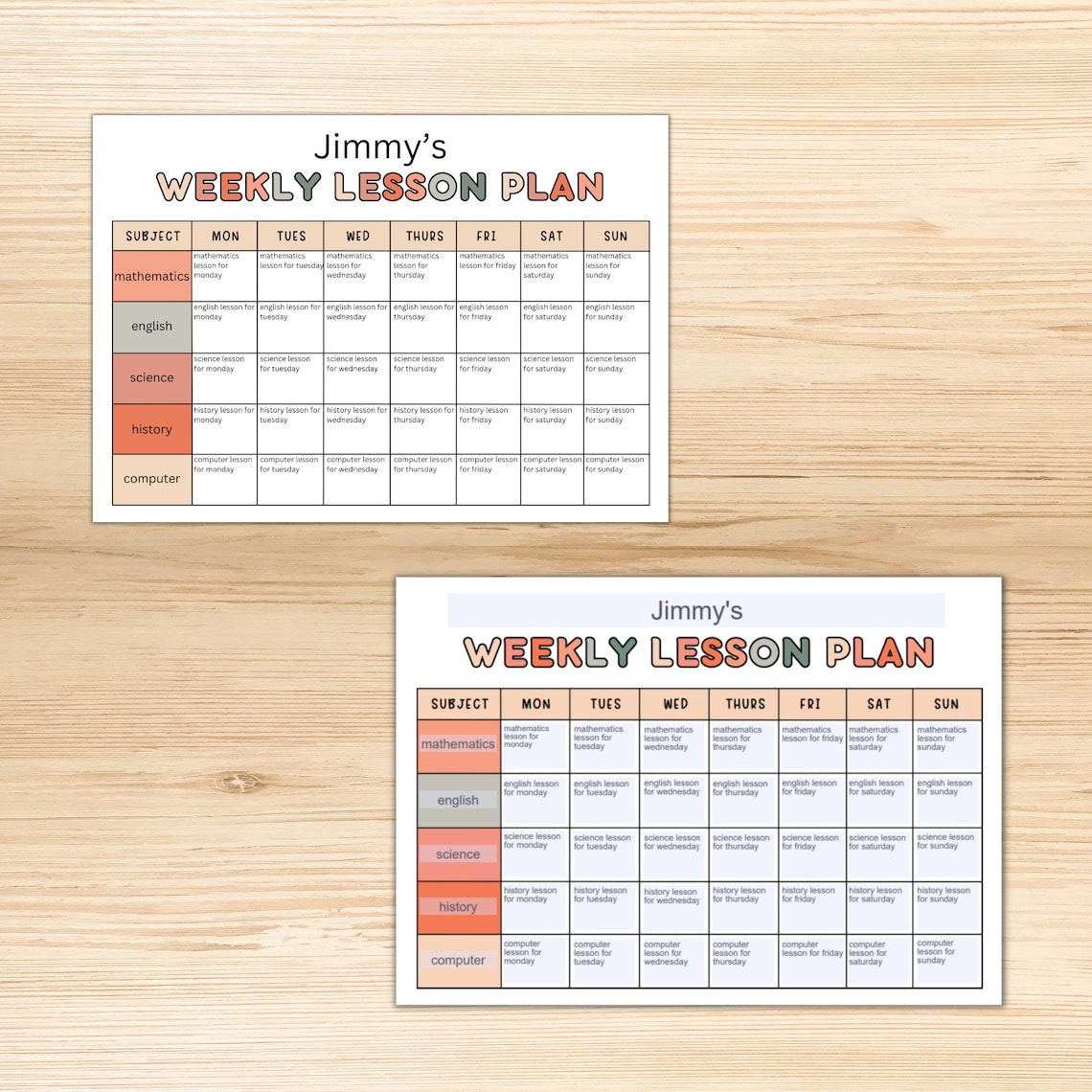 Weekly Lesson Plan Editable | Lesson Planner | Homeschool Teacher ...