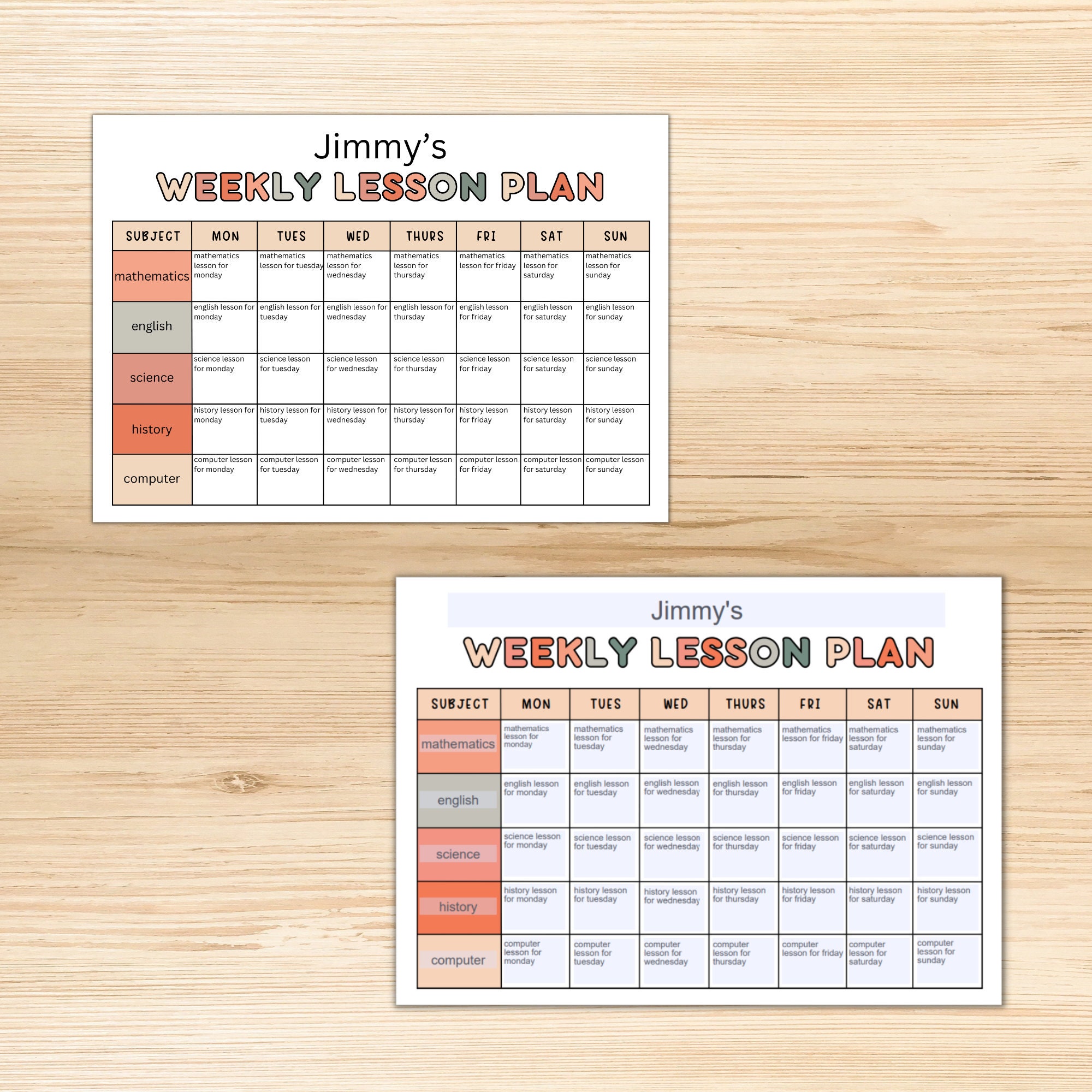 Weekly Lesson Plan Editable | Lesson Planner | Homeschool Teacher ...