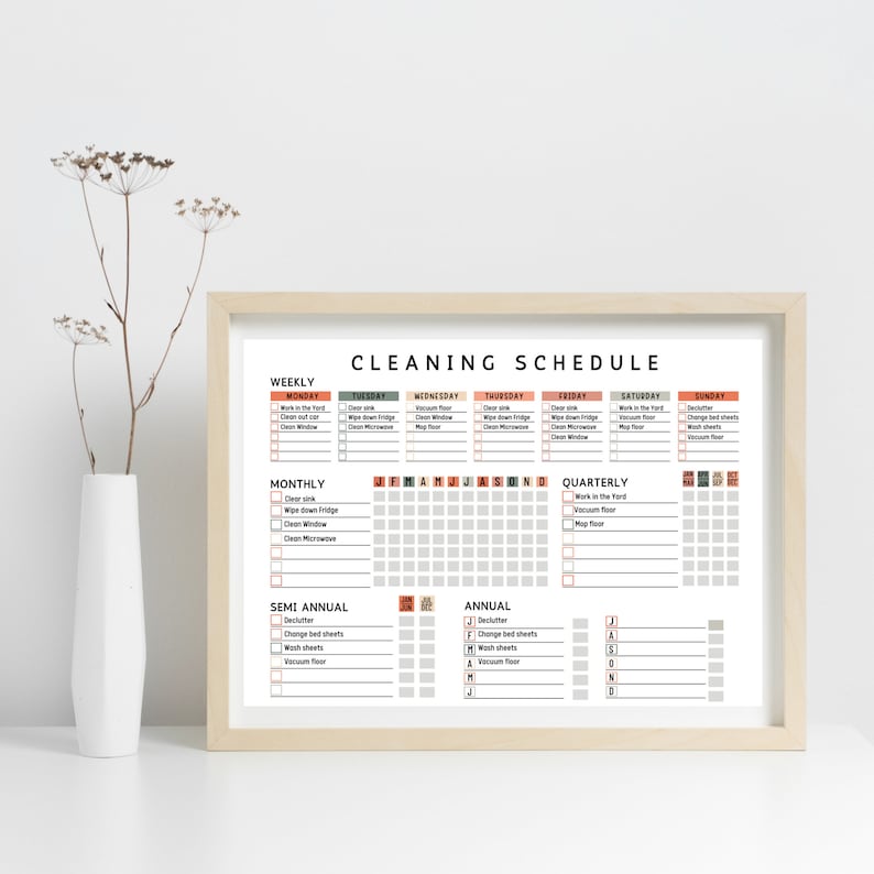 Cleaning Planner Cleaning Chore Chart Editable Cleaning Schedule ...