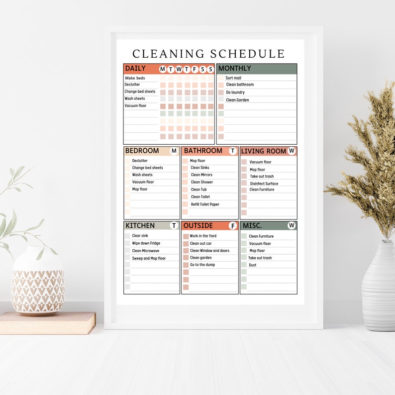 Cleaning Planner Kids Chore Chart Editable Cleaning Schedule for Kids ...