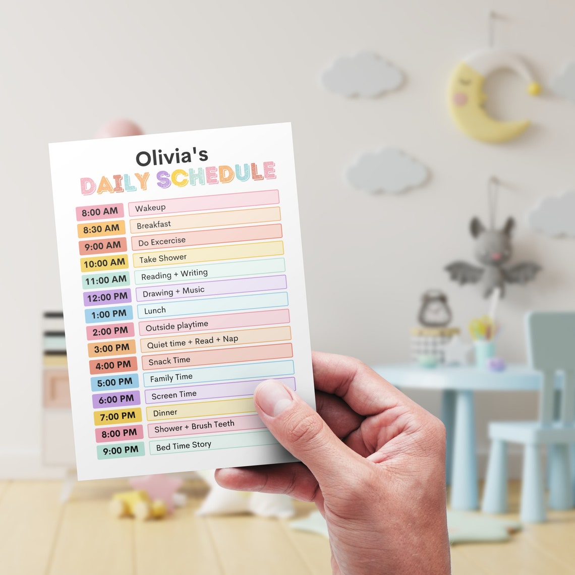 Kids Chore Chart Editable Daily Routine Responsibility Chart Kids Daily ...