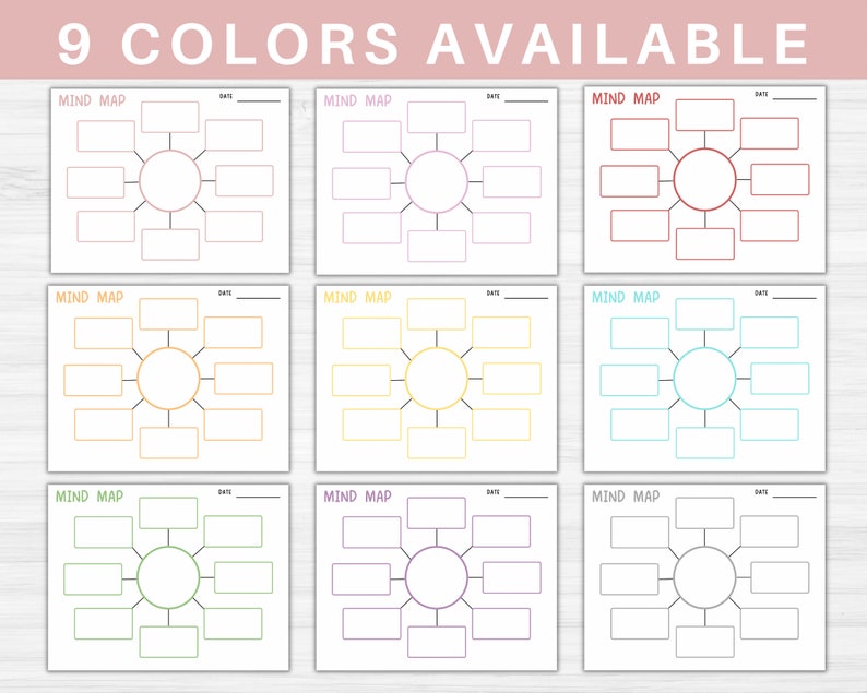 Mind Map Planner | Printable Mind Map Template | Study Guide | Idea Map ...