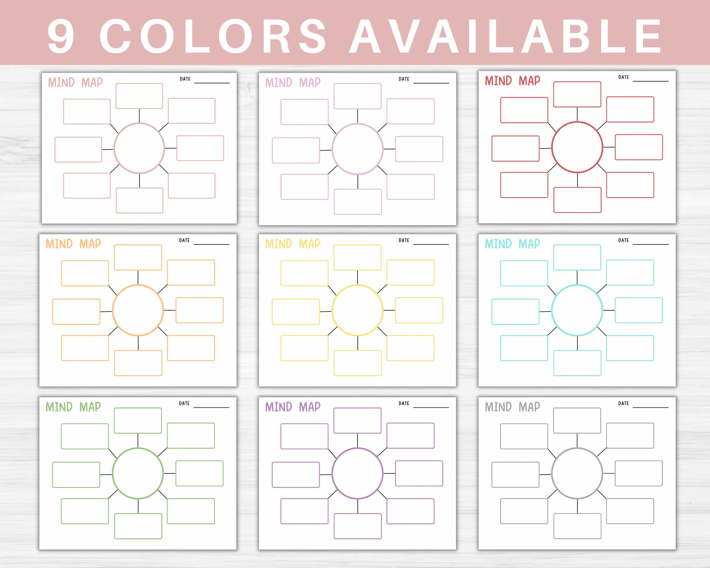 Mind Map Planner | Printable Mind Map Template | Study Guide | Idea Map ...