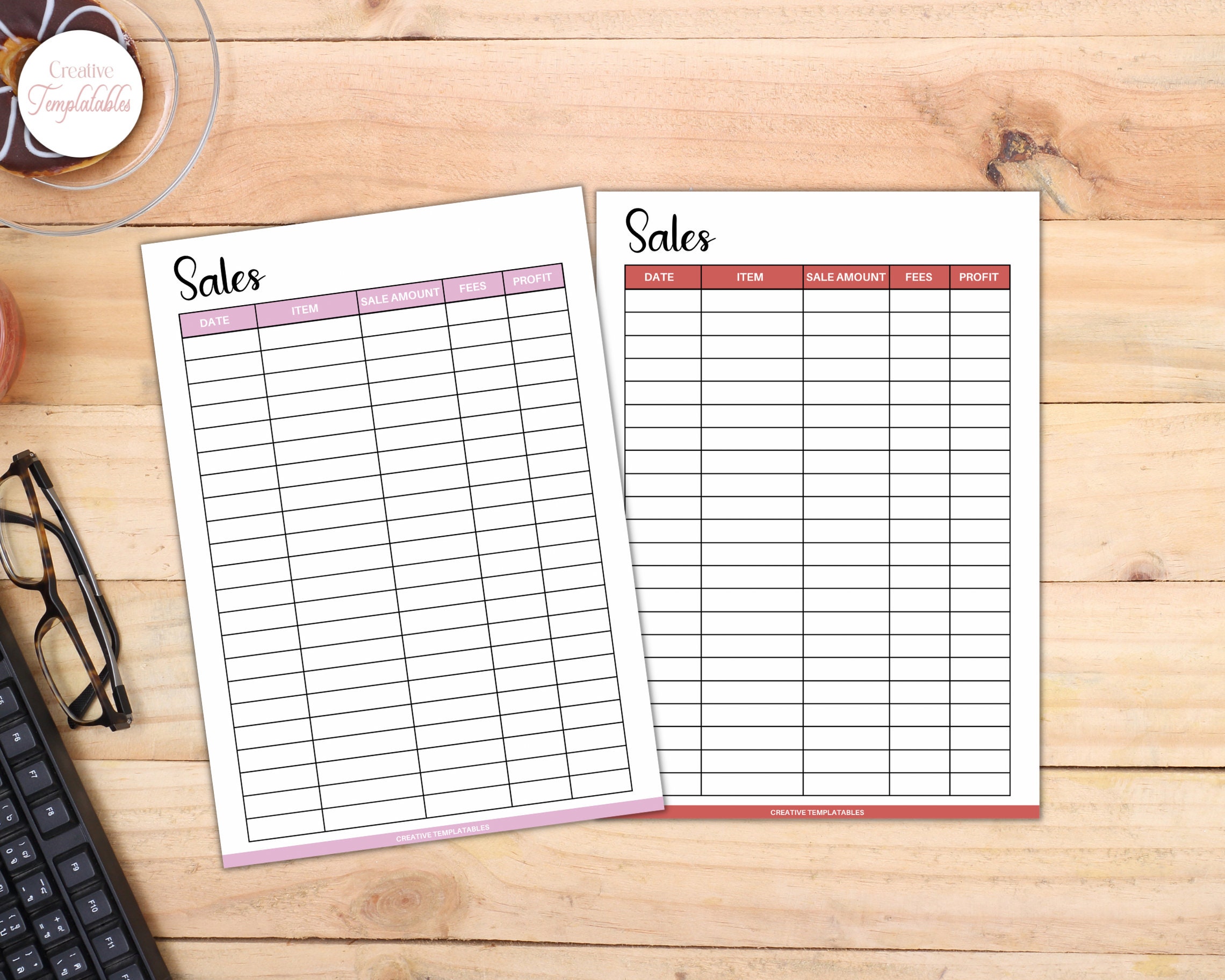 Sales Tracker Printable Expense Tracker Accounting Template Business ...