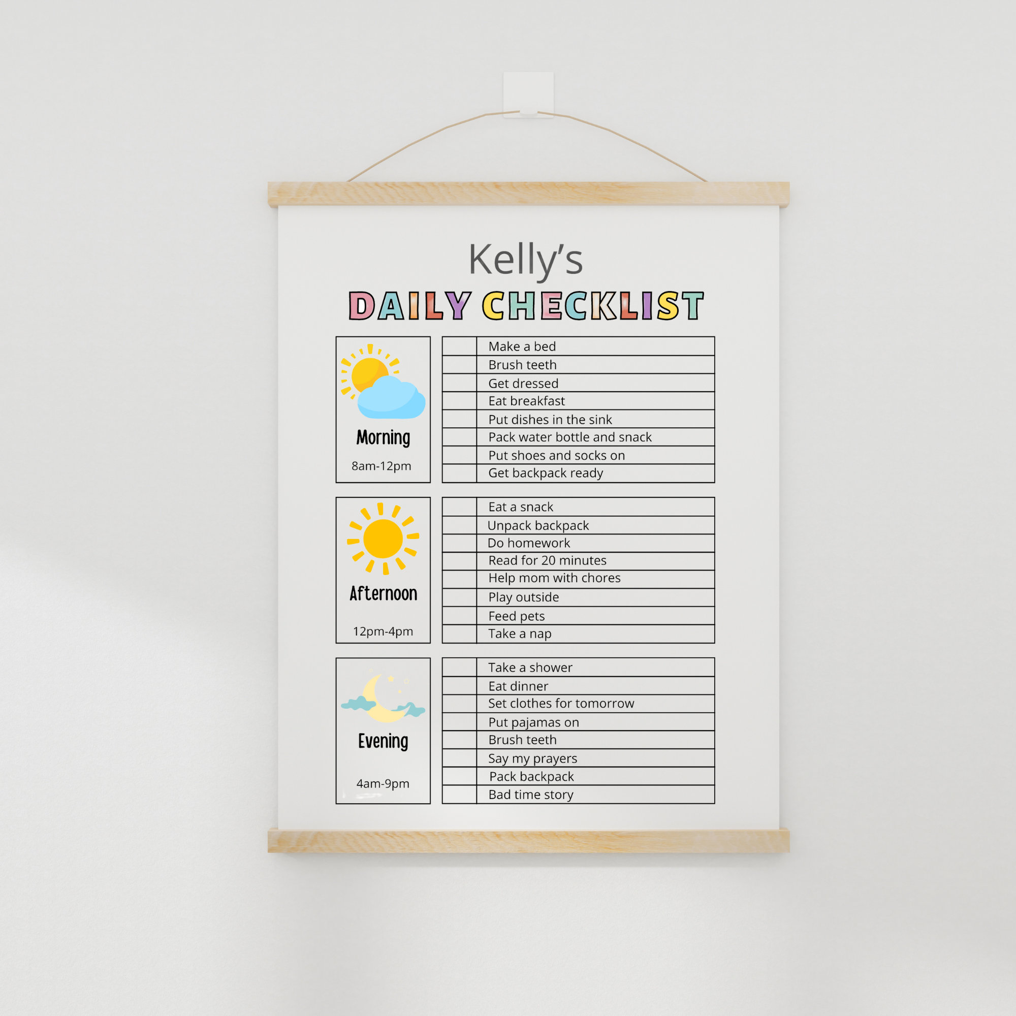 Kids Chore Chart Editable | Daily Routine Responsibility Chart | Kids ...