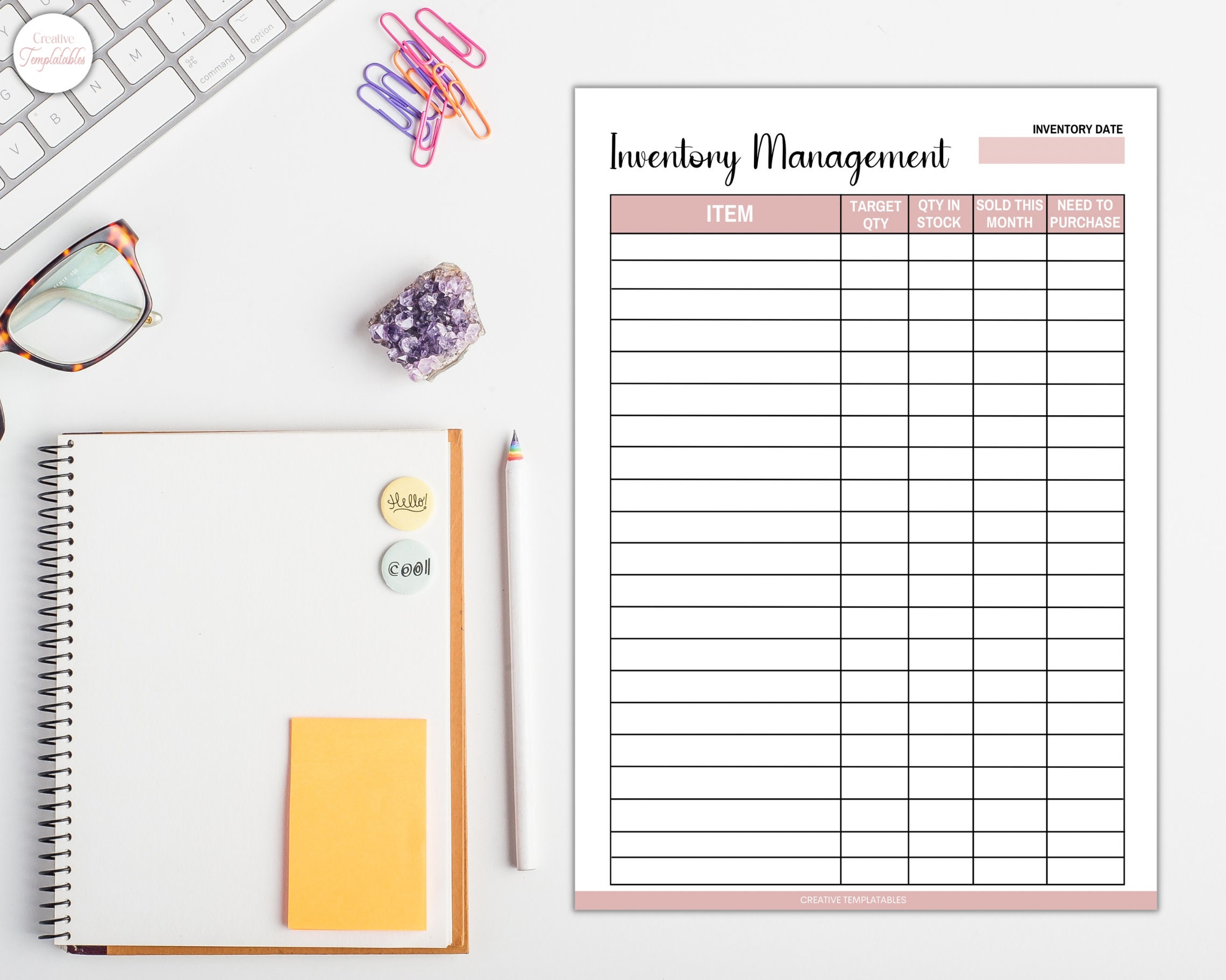 Inventory Management Planner Editable Inventory Tracker Stock Tracker ...