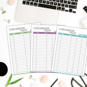 Checkbook Register Printable Check Transaction Tracker Checkbook Log ...