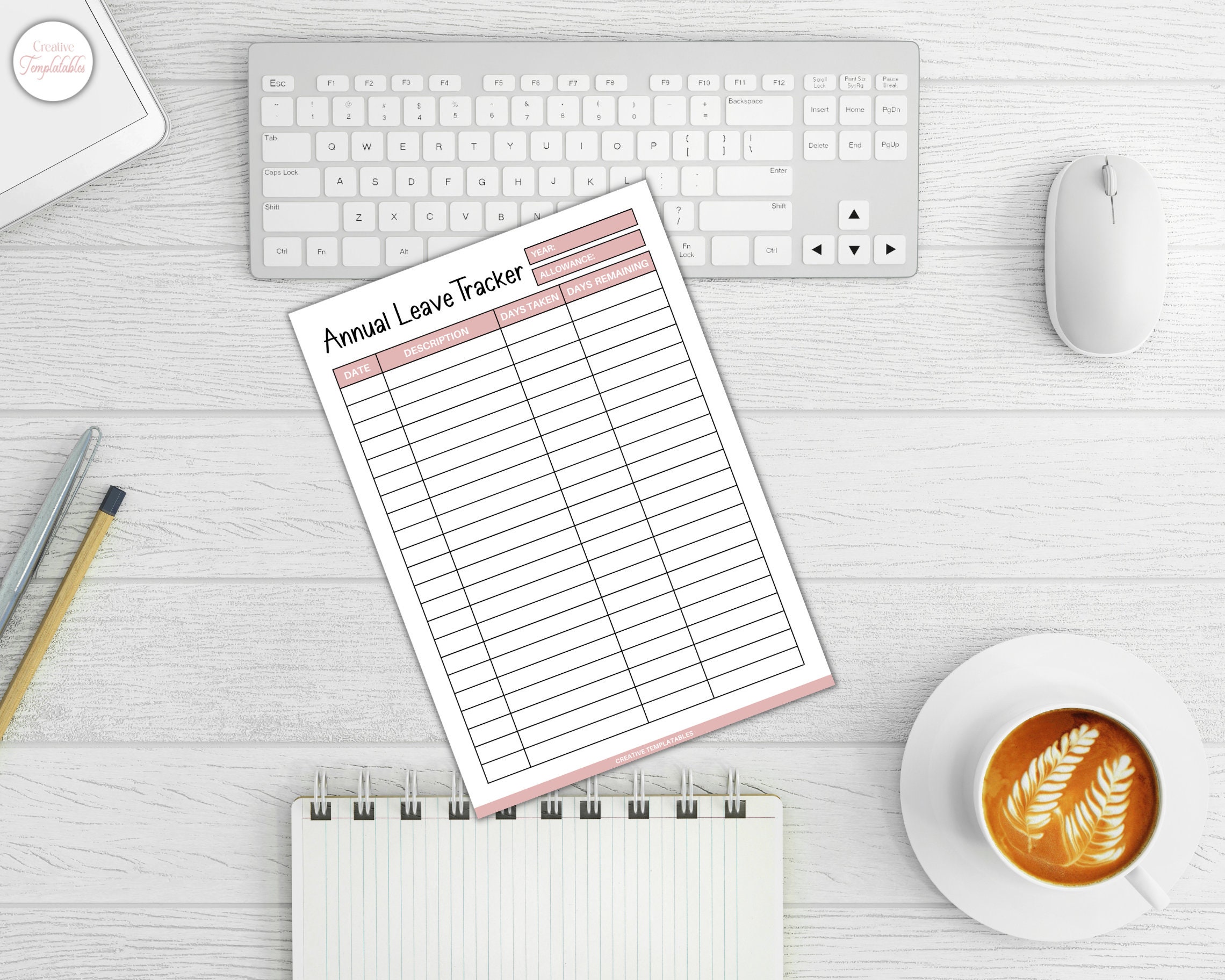 Annual Leave Tracker | Editable Holiday Tracker | Work Leave Log ...