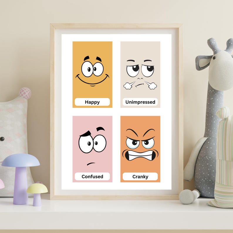 Kids Emotion Flashcards Printable Feeling Cards Calm Down Corner Zone ...