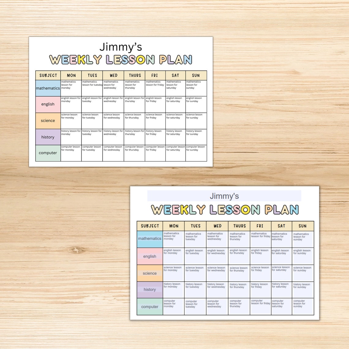 Weekly Lesson Plan Editable | Lesson Planner | Homeschool Teacher ...