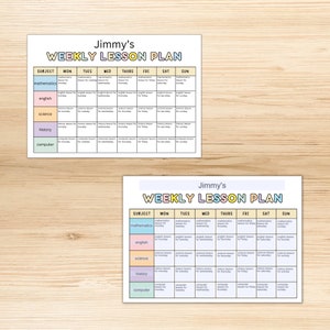 Weekly Lesson Plan Editable | Lesson Planner | Homeschool Teacher ...