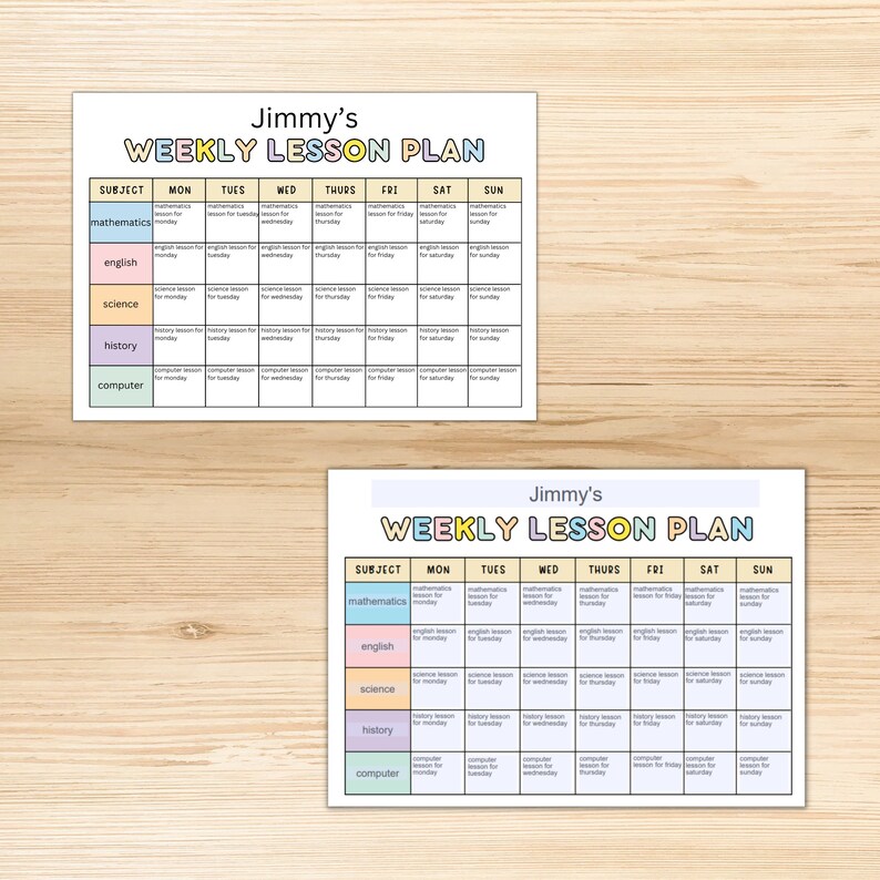 Weekly Lesson Plan Editable | Lesson Planner | Homeschool Teacher ...