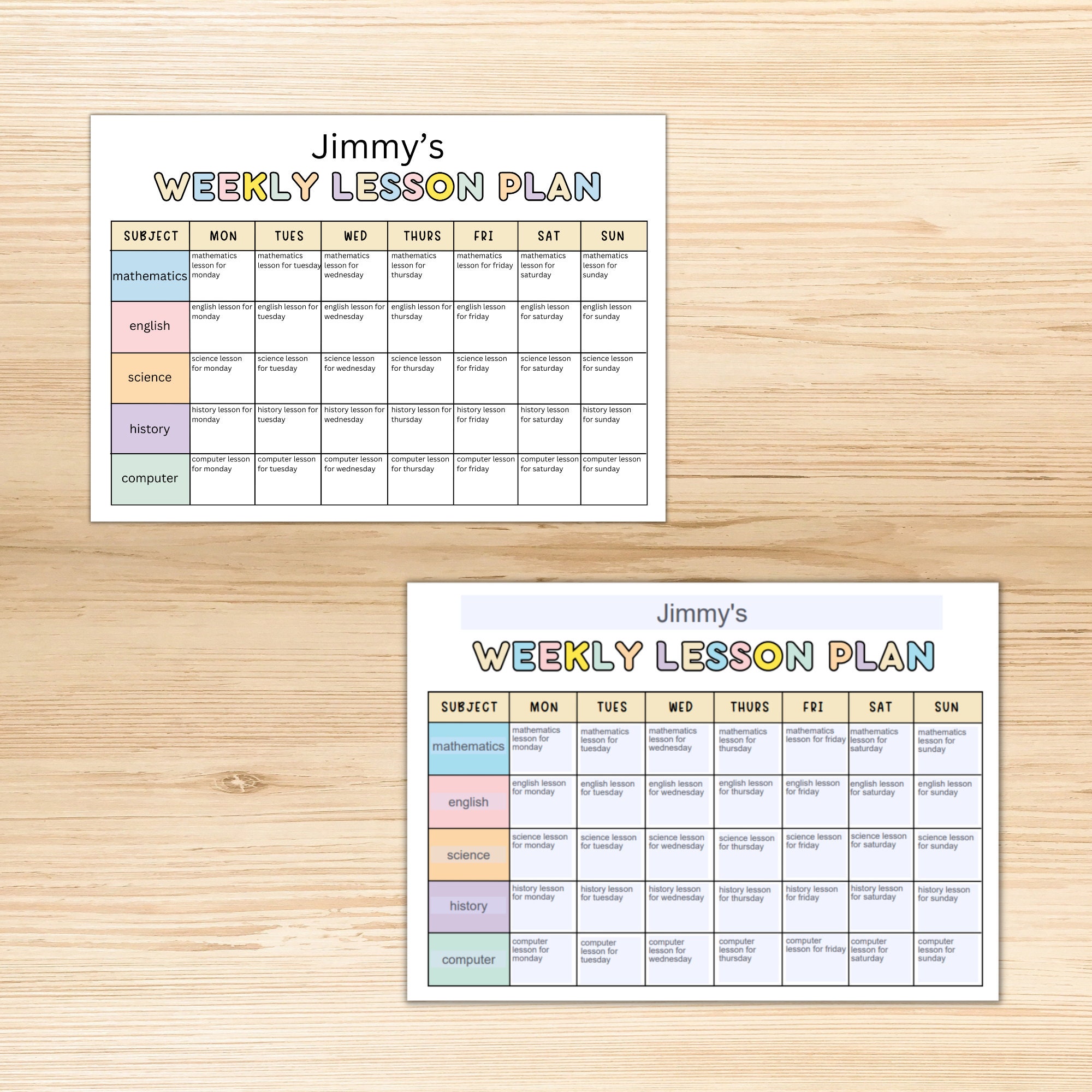 Weekly Lesson Plan Editable | Lesson Planner | Homeschool Teacher ...