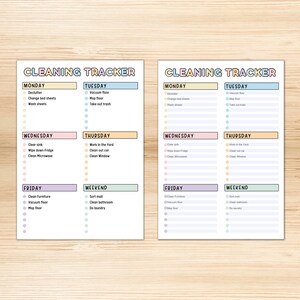 Cleaning Planner Cleaning Chore Chart Editable Cleaning Schedule ...
