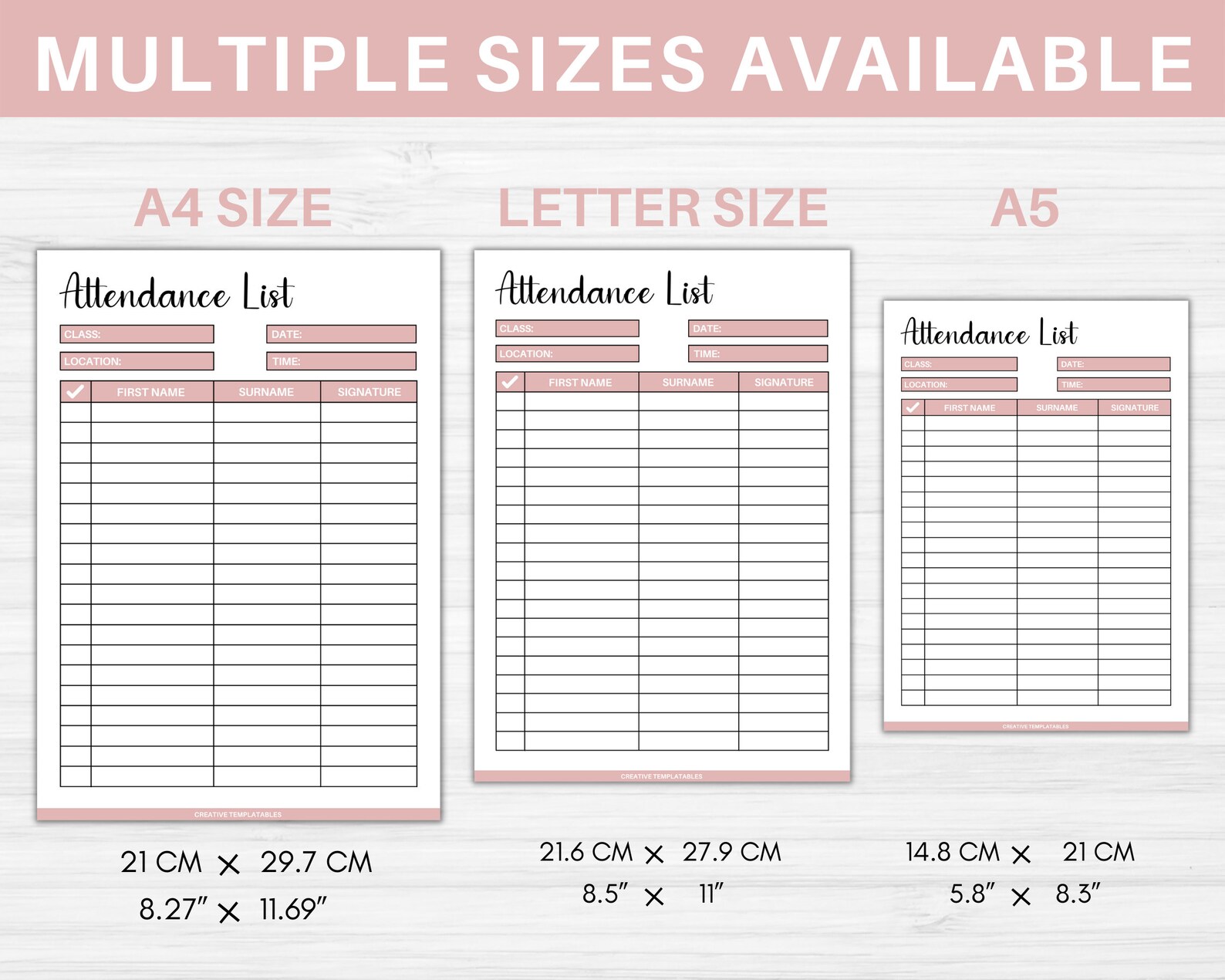 Attendance List | Printable Attendence Tracker | Attendance Management ...