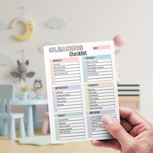 Cleaning Planner | Kids Chore Chart Editable | Cleaning Schedule for ...