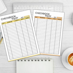 Checkbook Register Printable Check Transaction Tracker Checkbook Log ...