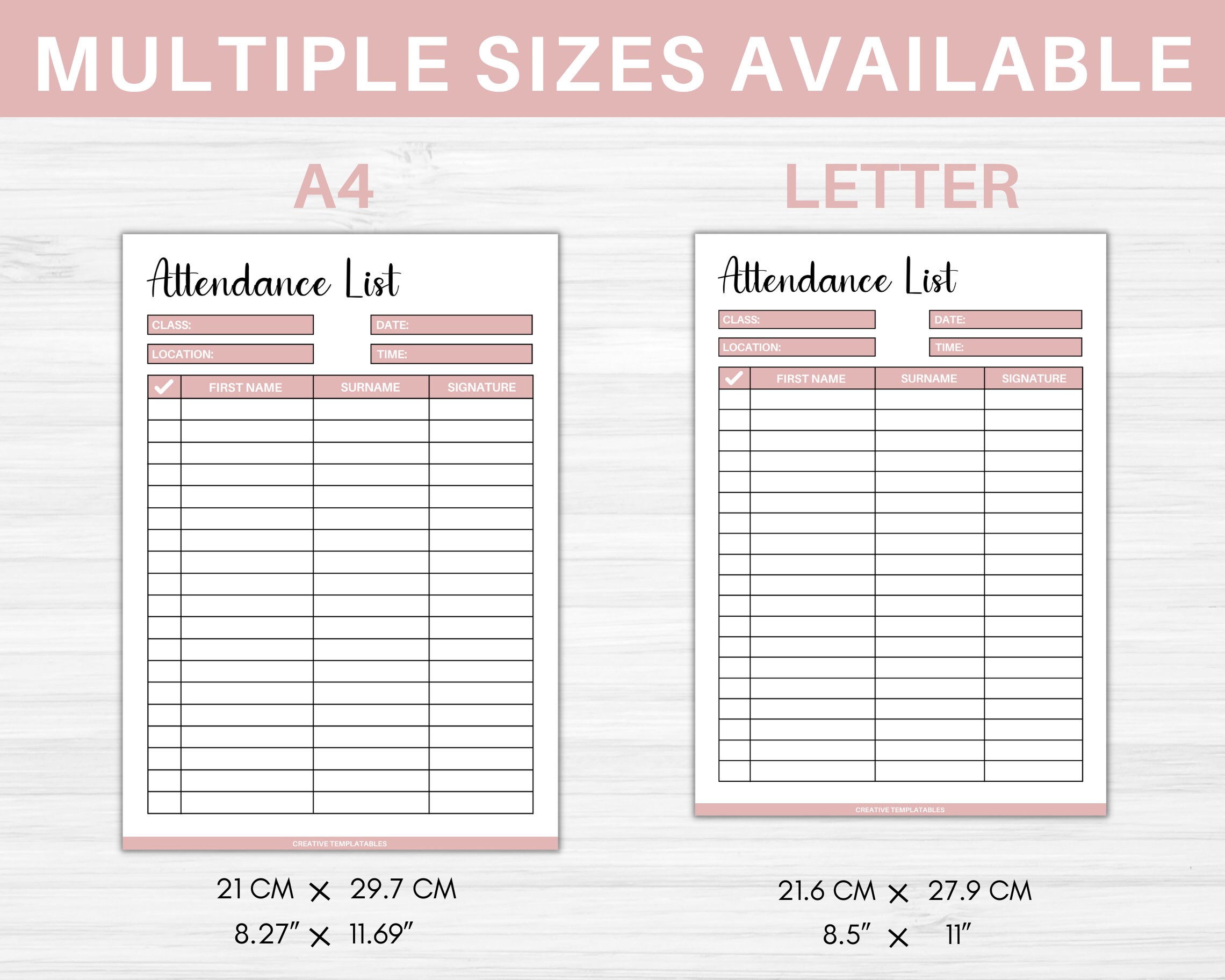 Attendance List | Editable Attendence Tracker | Attendance Management ...