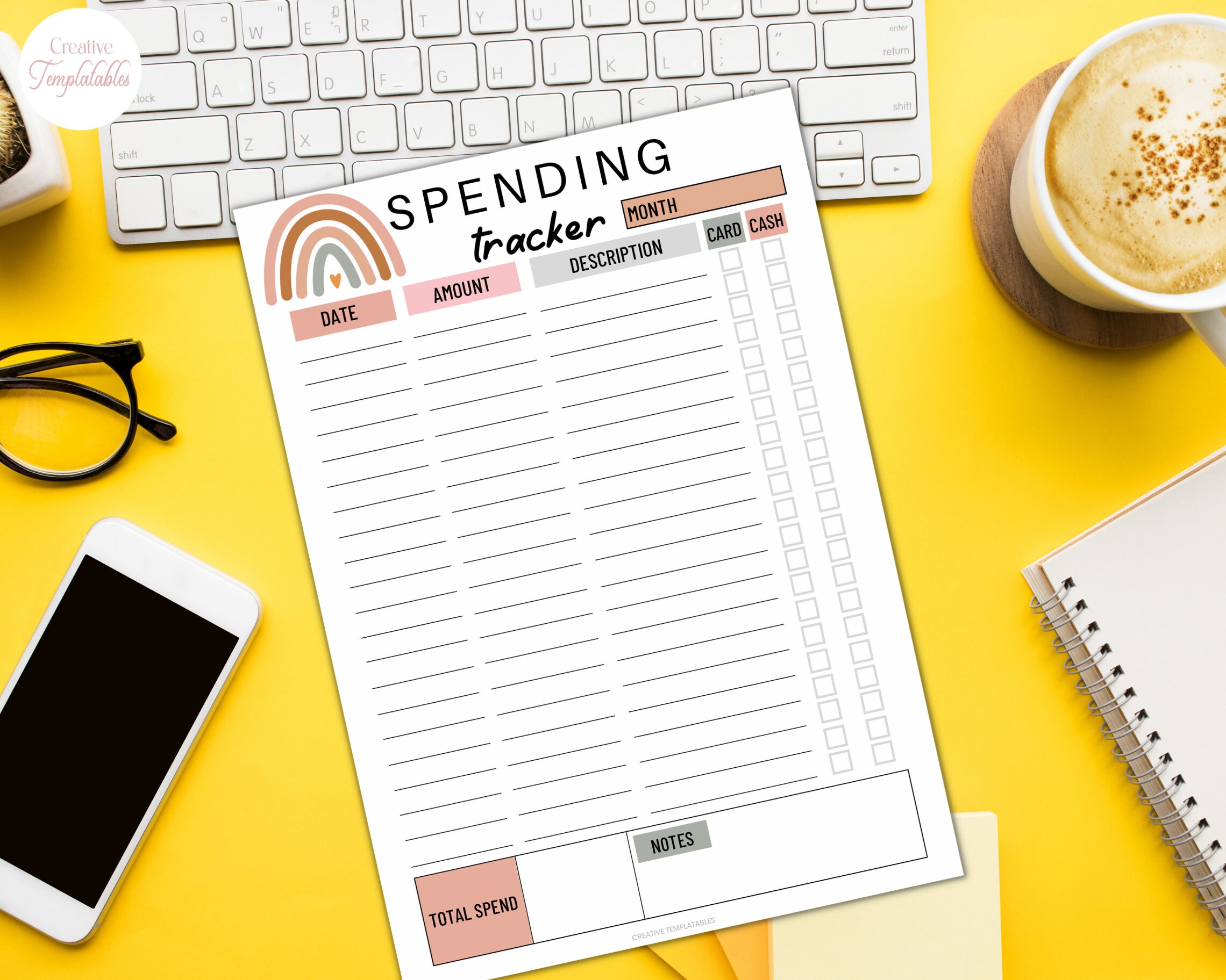 Spending Tracker Printable Expense Tracker Budget Tracker Financial ...