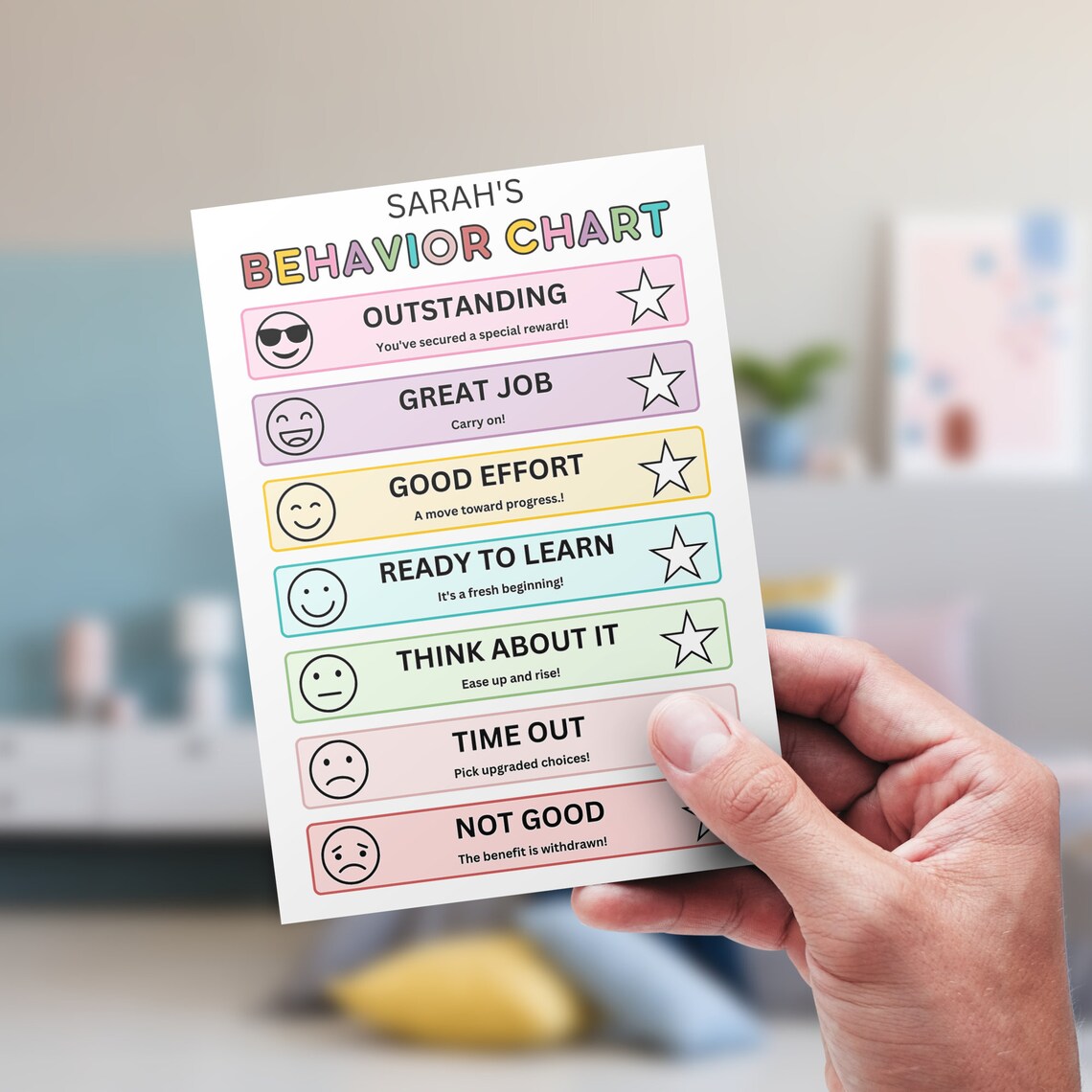 Behavior Reward Chart for Kids Good Behavior Tracking Children Behavior ...