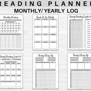 Reading Planner Printable Reading Log Reading Tracker Reading Journal ...