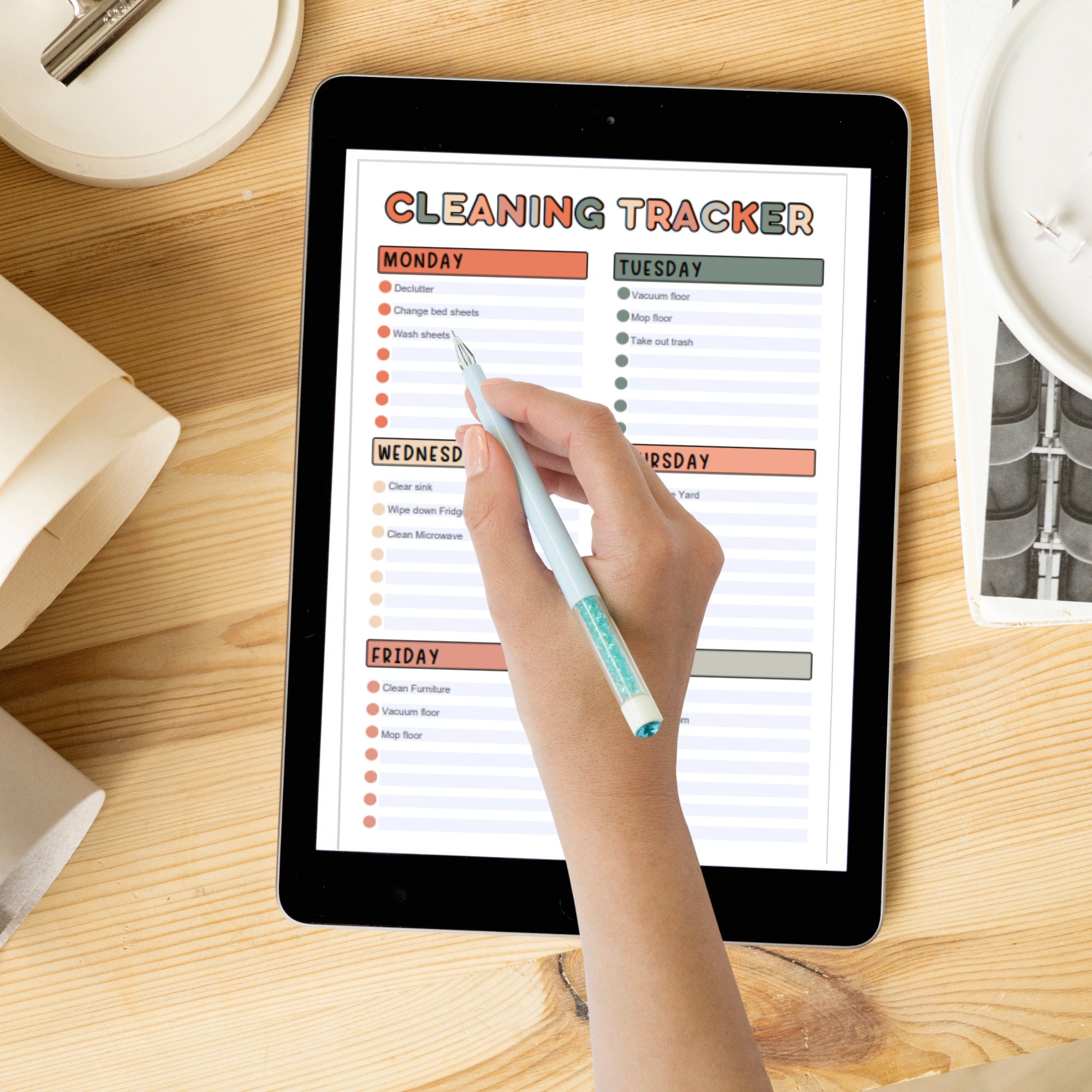 Cleaning Planner Cleaning Chore Chart Editable Cleaning - Etsy