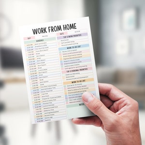 Work From Home Planner | Editable Hourly Planner | Perosnal Planner ...