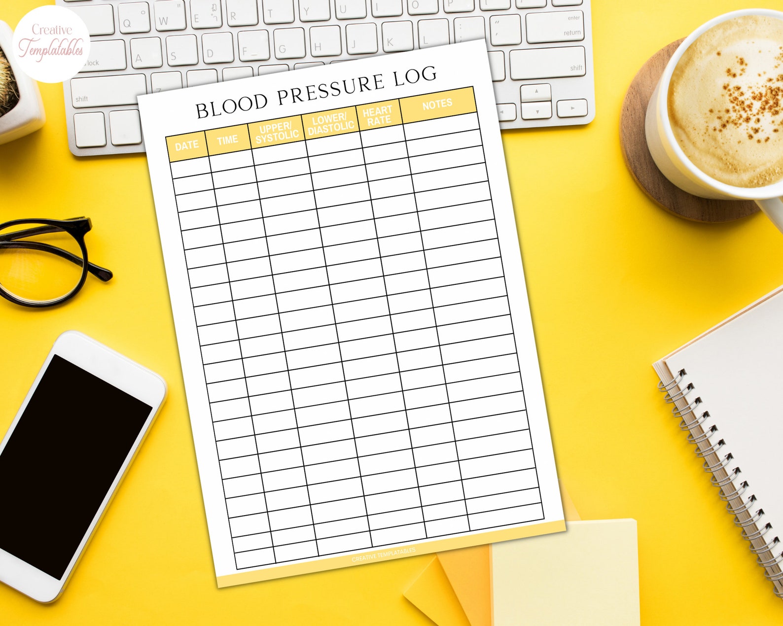 Blood Pressure Tracker | Printable Blood Pressure Log | Hypotension ...
