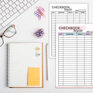 Checkbook Register Printable Check Transaction Tracker Checkbook Log ...