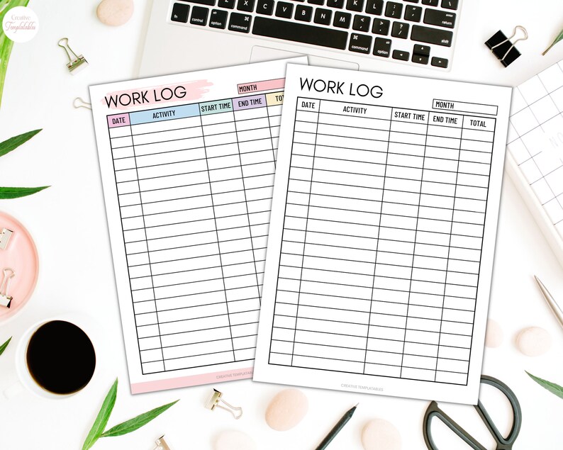 Work Log | Working Hours Log | Activity Tracker | Task Tracker | Work ...