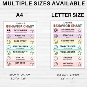 Behavior Reward Chart for Kids Good Behavior Tracking Children Behavior ...