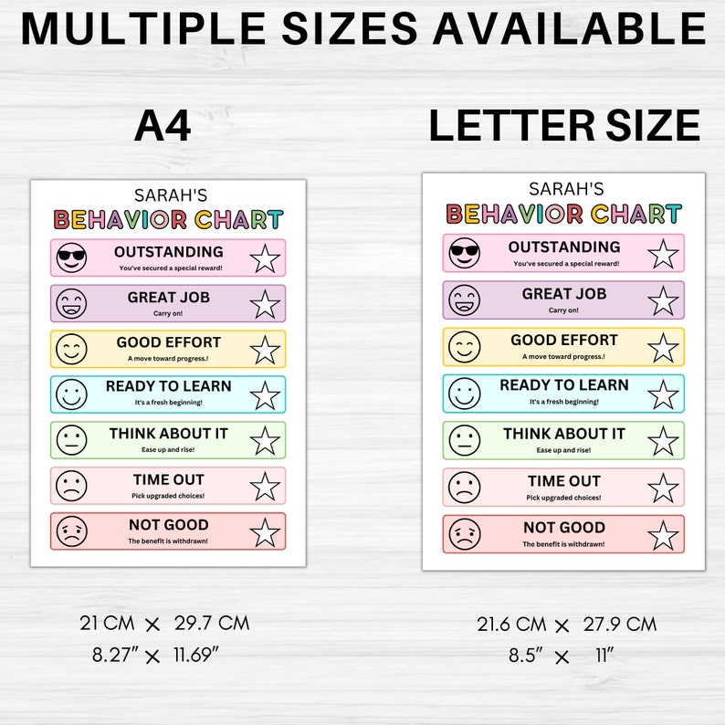 Behavior Reward Chart for Kids Good Behavior Tracking Children Behavior ...