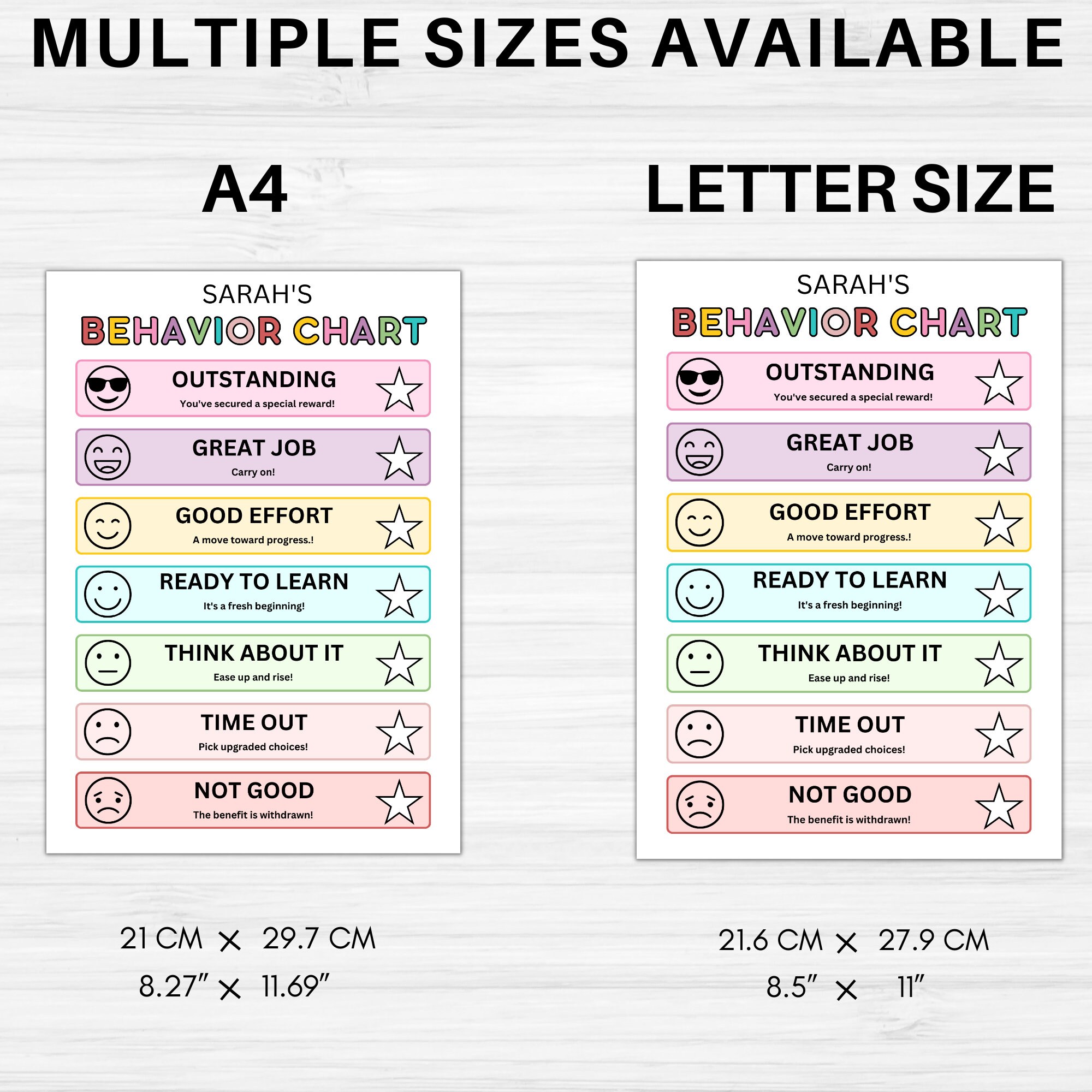 Behavior Reward Chart for Kids Good Behavior Tracking Children Behavior ...