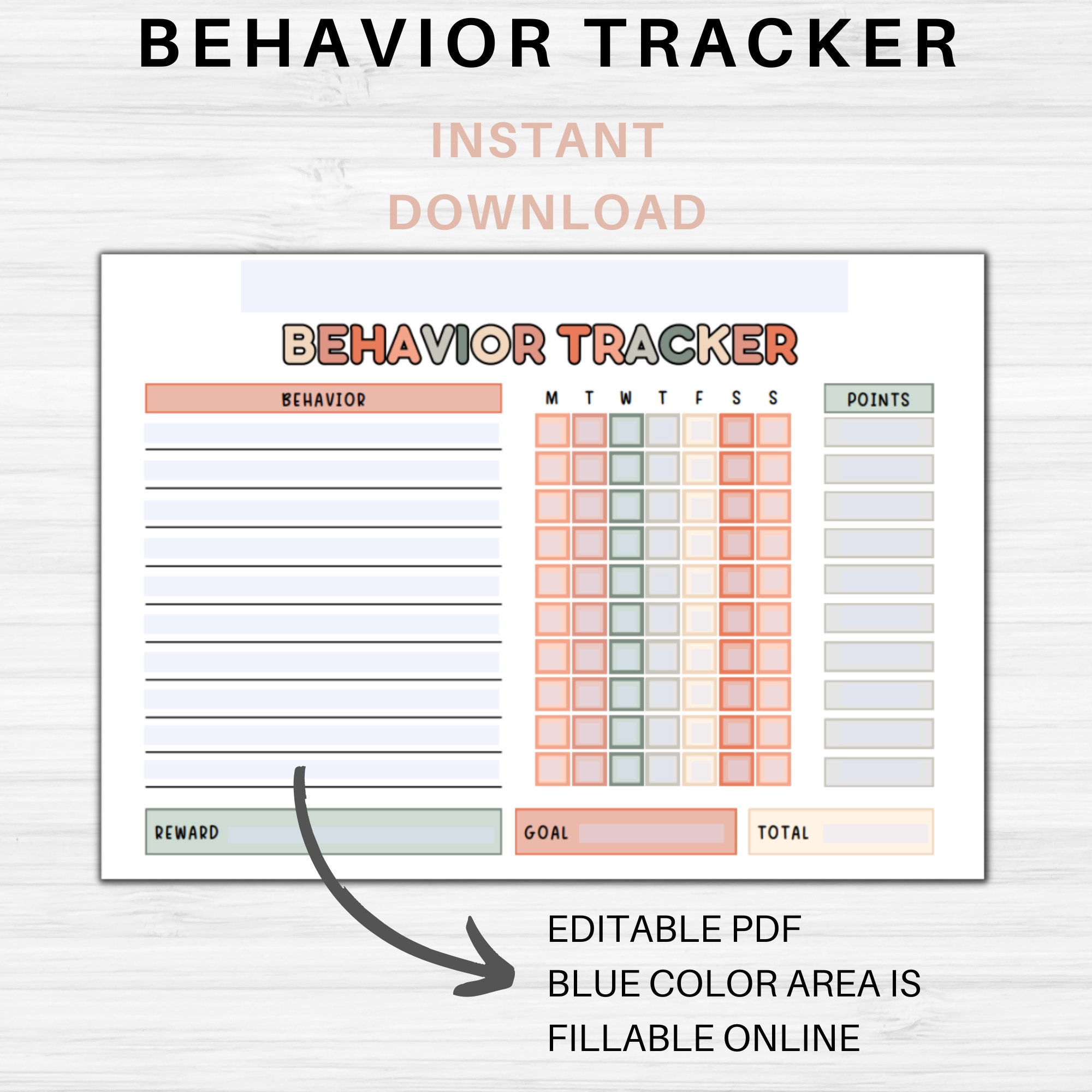 Behavior Reward Chart for Kids Good Behavior Tracking - Etsy