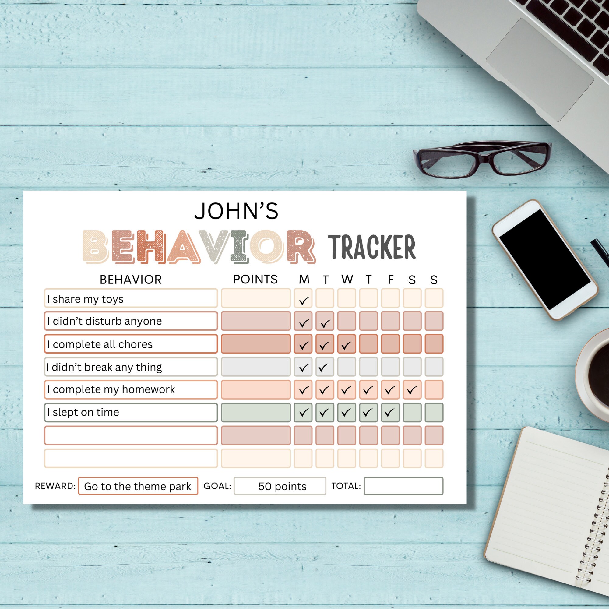 Behavior Reward Chart for Kids | Good Behavior Tracking | Children ...