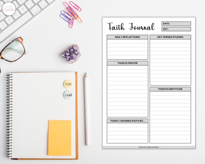 Faith Journal Printable Prayer Journal Bible Journaling Devotional ...