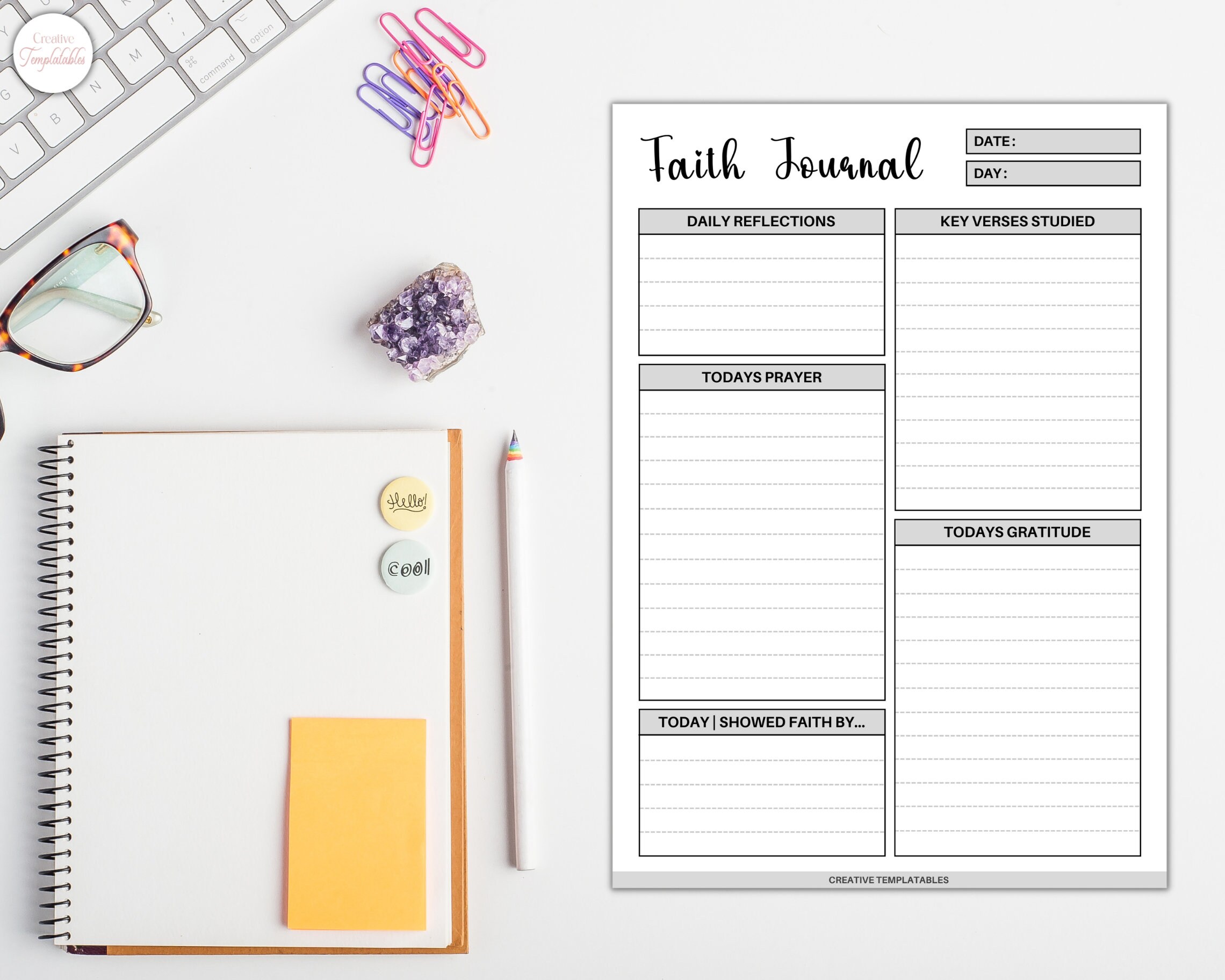 Faith Journal Printable Prayer Journal Bible Journaling Devotional ...