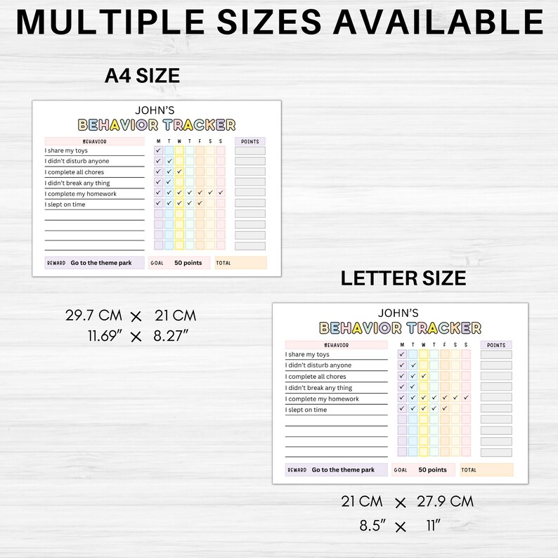Behavior Reward Chart for Kids Good Behavior Tracking - Etsy
